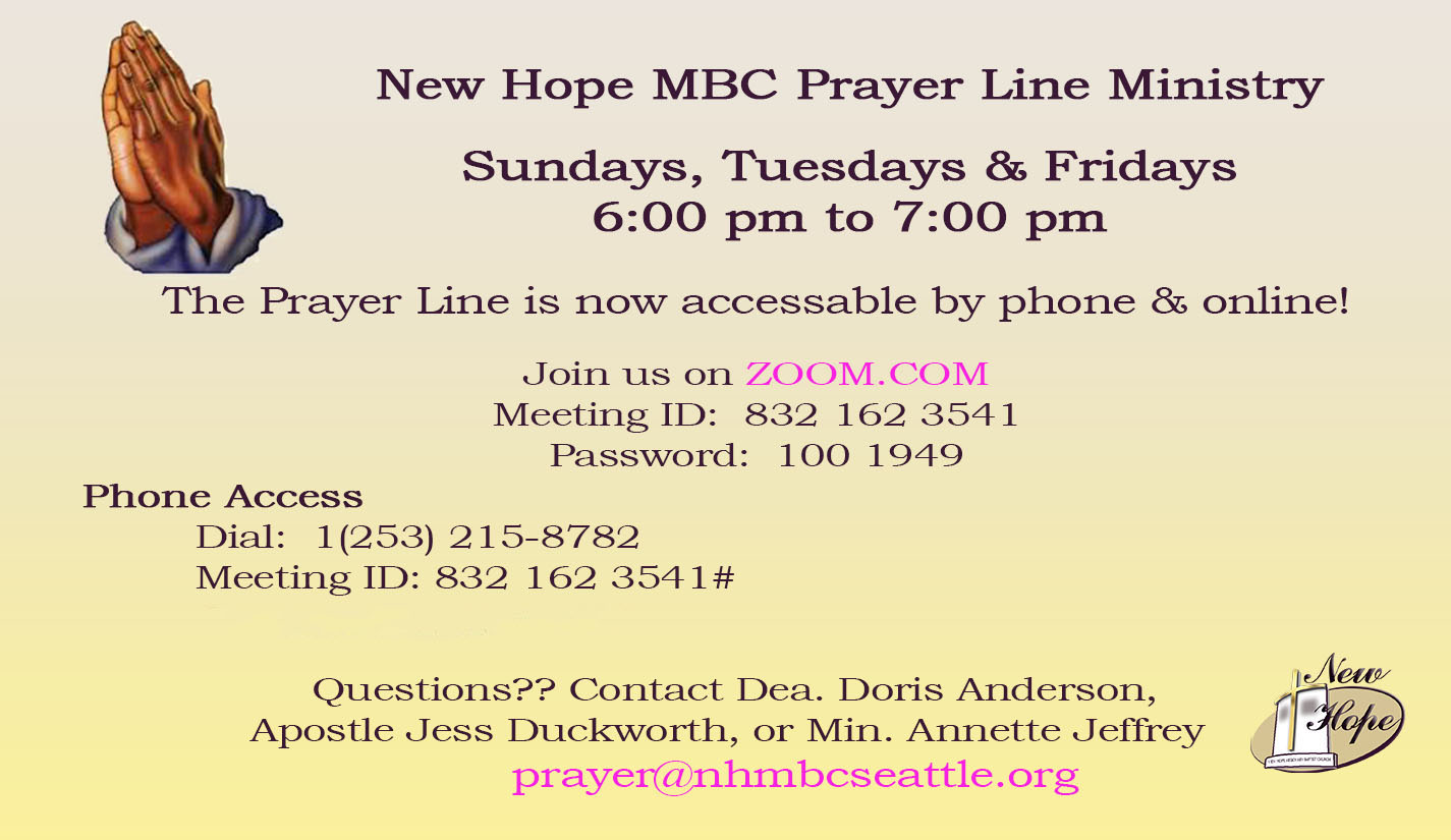 Prayer Line3 – New Hope Missionary Baptist Church